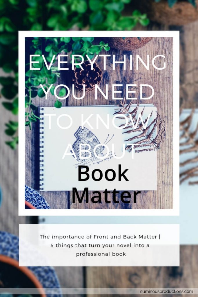 DIY Book Front Matter and Back Matter | Numinous Productions